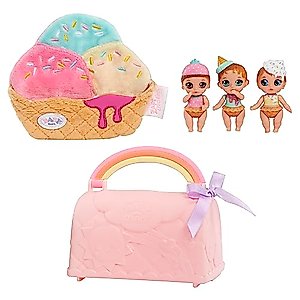 BABY born Surprise Mini Babies Series 6 - Unwrap Surprise Twins or Triplets Collectible Baby Dolls, Sweets-Theme, Includes Soft Swaddle, Molded Diaper Bag Package for On-the-Go Play, Kids Ages 4 & Up