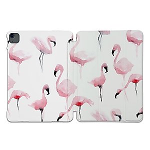 Pink Flamingos case Compatible with All Generations iPad Air Pro Mini 5 6 11 inch 12.9 10.9 10.2 9.7 7.9 Cover Slim Smart Stand auto Wake/Sleep 03 (12.9" Pro 3/4/5 gen)