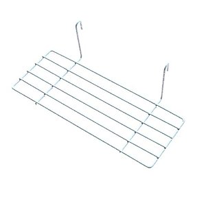 VOSAREA Hanging Straight Shelf for Wire Wall Grid Panel Display Rack Home Room Decor 25x10cm (White)