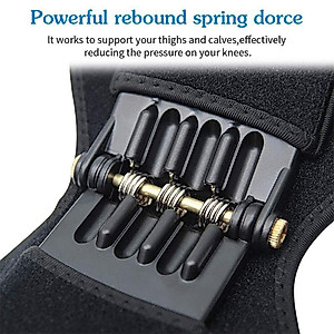 XIAORAN Knee Support - Adjustable Knee Pad Brace - Power Lift Joint Support Knee Pads Powerful Rebound Spring Force - for Gym Running Walking Basketball - Sports Injury Rehabilitation & Protection