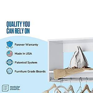 Tall Hanging Closet Unit - Modular Closet System For Hanging - Corner Closet System - Closet Organizers And Storage Shelves (White, 30 inches Wide) Closet Shelves
