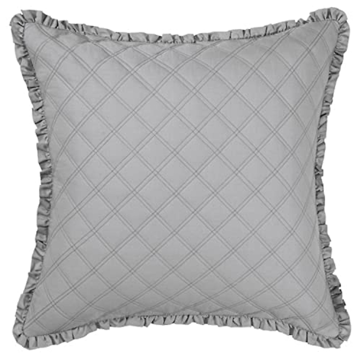 Laura Ashley Home - King Comforter Set, Reversible Cotton Bedding, Includes Matching Shams with Bonus Euro Shams & Throw Pillows (Annalise Grey, King)