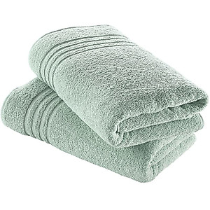 Hammam Linen Jumbo Large Bath Sheets Towels 2-Pack 35 x 70 Inches Soft and Absorbent, Premium Quality 100% Cotton Towels (Light Green, Bath Sheet)