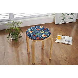 1/2/4 Packs Round Chair Seat Cushion Pads with Tie,Non Slip Round Seat Pads for Dining Chairs High Stool Chairs Bistro Bar Seat (Color : Colour 4, Size : 30cm(1pack))