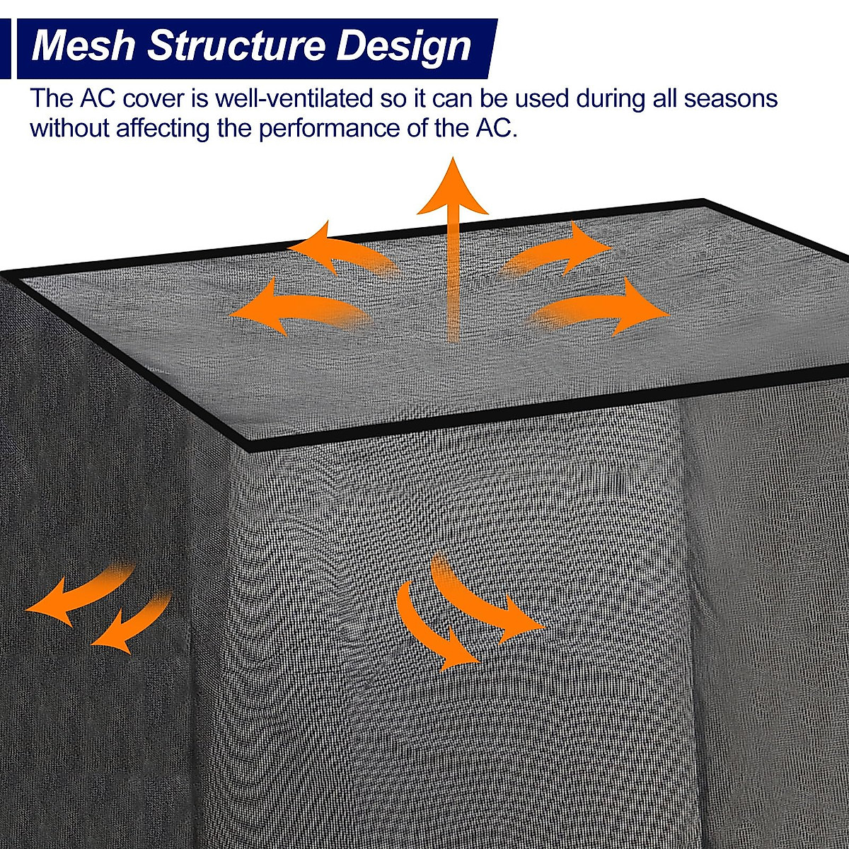 PATIKIL Air Conditioner Cover, 31.5x31.5x35.4 Outdoor AC Unit Mesh Covers Central AC Cover for Outside Unit Protect from Leaves Clogging Branch Cotton, Black