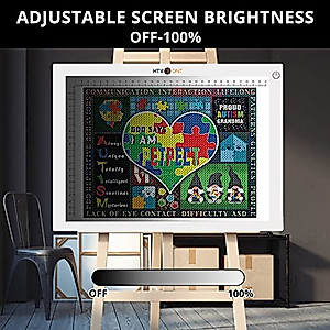 HTVRONT Portable A4 Led Bright Light Pad, Ultra-Thin & Adjustable Luminosity Light Board, USB Powered White Light Box for Tracing, Weeding Vinyl, Weeding Tool, Diamond Painting, Sketching