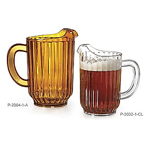 G.E.T. P-2064-1-A-EC BPA-Free Break-Resistant Restaurant Style Plastic Pitcher, 60 Ounce, Amber