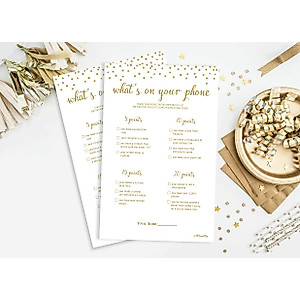 What's On Your Phone Game - Gold Confetti (50-sheets)