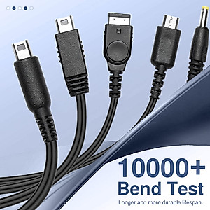 Mart Cobra USB Charger Cable for New 3DS XL/New 3DS/3DS XL/3DS/new 2DS XL/2DS/DS/DSi/GBA SP/DS Lite/Wii U Gamepad/PSP/Compatible 5 in 1 Nintendo 3DS Charger, Nintendo DS Charger, Gameboy Advance SP