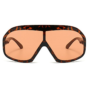 Fashion Oversized Square Women Sunglasses Vintage Punk Men Outdoor Eyewear Shades UV400 Orange Purple Sun Glasses (brown)