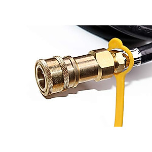 DOZYANT 12ft Propane Hose Regulator with Tank Gauge for Mr Heater F271803 Big Buddy Heater - 3/8 inch Female Quick Connect x QCC1 Propane Tank Connection, Quick Connect for Radiant Cabinet