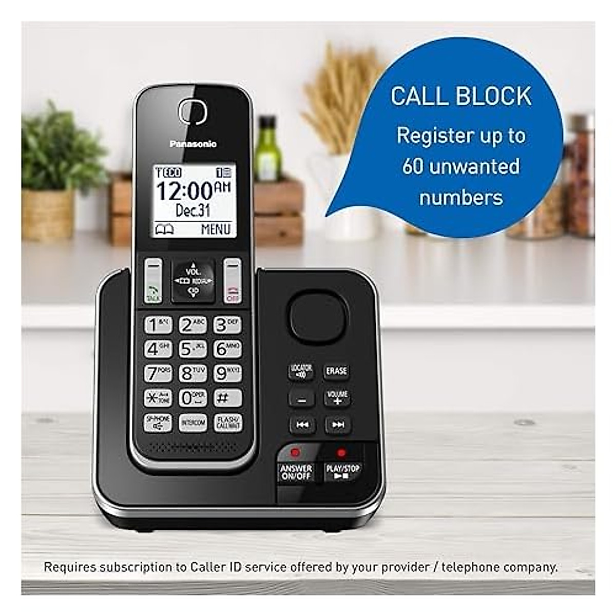 Panasonic KX-TGD394B Dect 6.0 4-Handset Landline Telephone (Renewed)