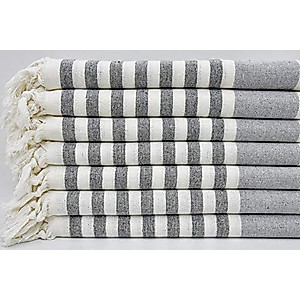 MyMesken Turkish Hand Towels - Hand Woven Turkish Cotton, Quick Dry & Highly Absorbent to Reduce Water Consumption | Eco Friendly Turkish Towel for Bathroom, Kitchen Towels, Turkish Tea Set Set of 2