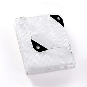 GUARD SHIELD Clear White Tarp Heavy Duty 16x16 Feet Waterproof for Greenhouse Outdoor Garden Poly Cover UV Resistant 3x3 Weave 10mil