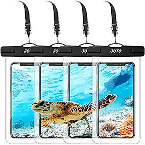 JOTO 4 Pack Universal Waterproof Case Phone Pouch Holder, IPX8 Underwater Cell Phone Dry Bag for iPhone 14 13 12 11 Plus Pro Max XS XR X 8 7, Galaxy S21 S20 S10 S9 Note Pixel Up to 7.0"-4Clear