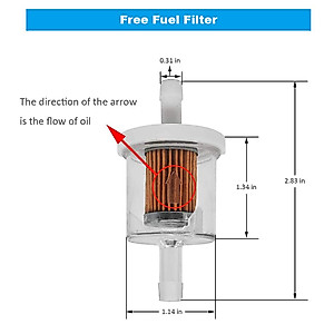 ZLKSKER 796031 Air Cleaner w/Fuel Filter, Replace for B&S 591334 594201 797704 31A507 31A607, Lawn Mower Air Filter
