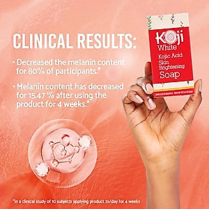 Koji White Pure Kojic Acid Skin Brightening Soap for Pigmentation with Hyaluronic Acid, Vitamin C - Even Tone Cleansing Bar, Sun Damage Skin with Tea Tree, Coconut Oil, Vegan, 2.82 oz (2 Bars)