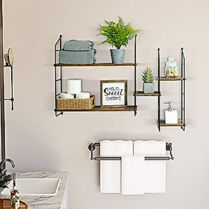 Nothing burger Floating Shelves Wall Mounted, Bamboo Floating Shelves, Bathroom Shelves Wall Mounted for Bathroom, Bedroom, Kitchen, Living Room