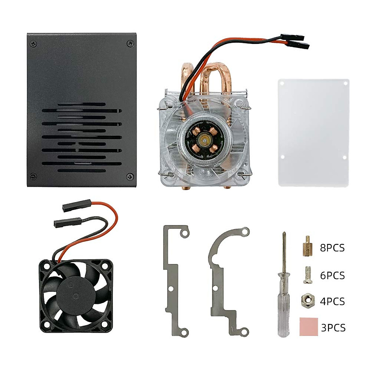 Generic Raspberry Pi 4 Metal Case with Fan,Raspberry Pi 4B Case with Raspberry Pi Low-Profile CPU Cooler,Raspberry Pi Horizontal ICE Tower Cooler (Silver)