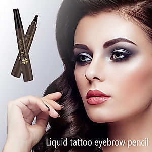 Lusucat Liquid Eyebrow Pen Waterproof Microblading Eyebrow Pencil with a Micro-Fork Tip Applicator Creates Natural Looking Brows Effortlessly