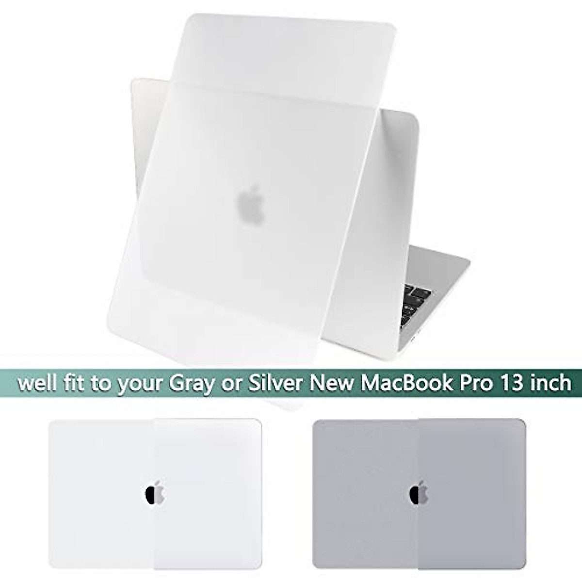 Batianda Laptop Case for MacBook Pro 13 A2338 M1/M2 A2289 A2251 Model 2020 2022 Release, PC Hard Shell Case with Keyboard Cover & Screen Protector for Newest Mac Pro 13-inch Touch Bar, Matte Clear