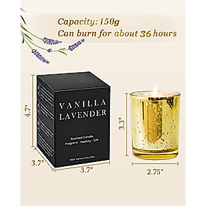 Candles for Lavender Home Scented: Premium Jar Candles Aromatherapy Lavender Eucalyptus, Scented Candles for Women to Relieve Stress, Soy Candles AS Gifts All Natural (6 oz 36 Hour Burn)