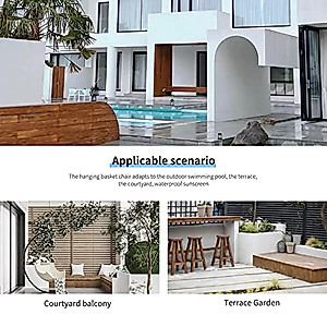 Temminkii Outdoor Patio Wicker Egg Chair Indoor Basket Wicker Chair with Grey Cushion for Backyard Poolside