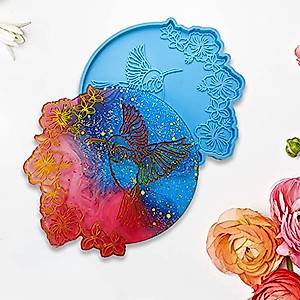 Crystal Agate Coaster Molds Resin Silicone Tray Molds Jewelry Cup Casting Mold for Epoxy Resin DIY Resin Serving Board for Home Decoration