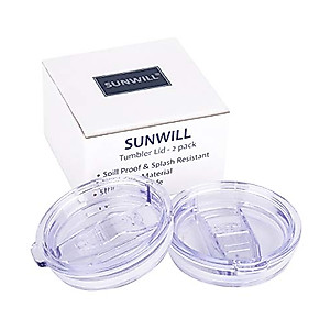 Lid for SUNWILL 20oz Travel Tumblers Only, Spill Proof Lid, Splash Resistant Silicone Sliding Covers Replacement 2 Pack, Straw Friendly, BPA Free