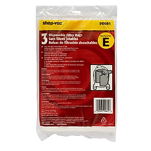 Shop-Vac 9066133, Disposable Filter Collection Bags, Fits 5-8 Gallon Tanks, (3 Pack)