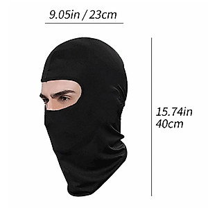 Balaclava Face Mask UV Protection for Men Women Sun Hood Lightweight Ski Motorcycle Running Riding (Black)