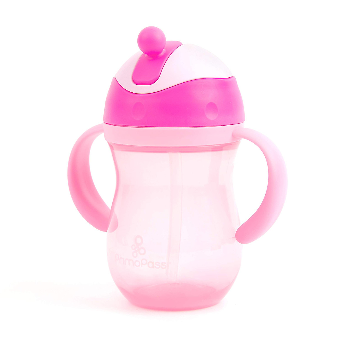 Primo Passi Straw Cup for Kids | Baby Cup with Straw for Baby and Toddler with Double Handle| BPA Free, No Spill Safe Learner Bottle, 9oz/12 Months+ (Pink)
