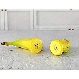 HOME-X Fresh Banana Cover, Reusable Produce Keeper, Banana End Caps, Set of 2-2” D x 1” H, Yellow