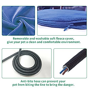 RC SLL Cat Heating Pad,Heated Cat Bed Indoor Electric Warming Cat Bed,Upgraded Adjustable Controller,Waterproof Kitten Heating Pad with Chew Resistant Steel Cord(PVC,Round-Ø15.5inch)