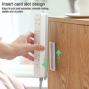 [8-Pack] Adhesive Punch-Free Socket Holder | Power Strip Holder Wall Mount | Self-Adhesive Desktop Socket Fixer | Space Saving Outlet Adapter Socket Storage Organizers