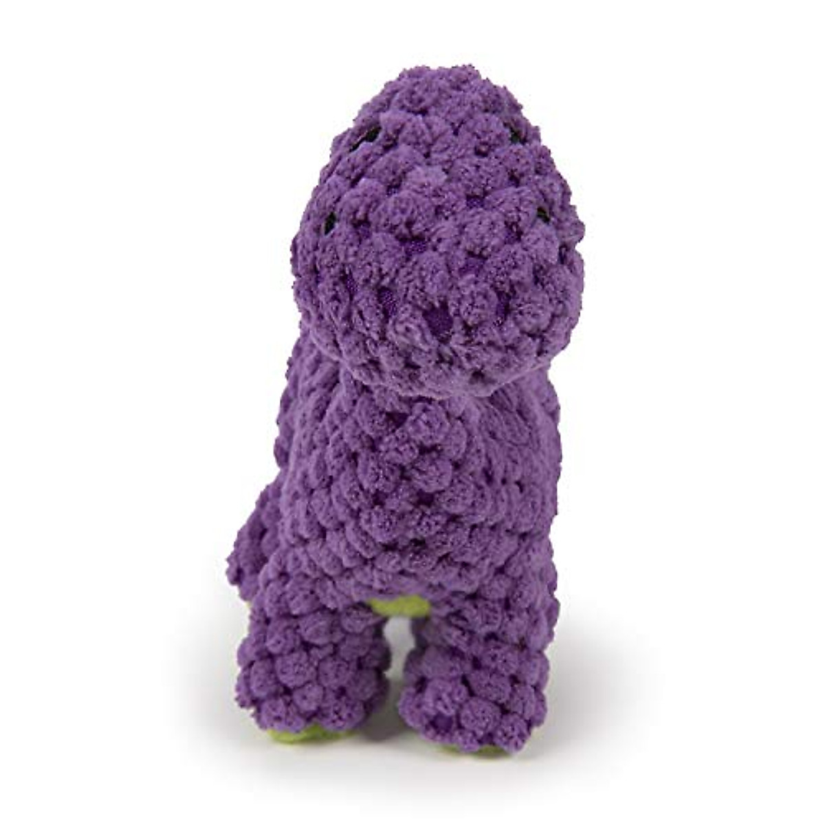 goDog Checkers Just for Me Dinos Bruto Squeaky Plush Dog Toy, Chew Guard Technology - Purple, Mini