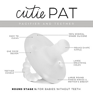 Ryan & Rose Cutie PAT Pacifier Teether (Stage 1, Clear)
