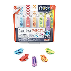 HEXBUG Nano 5 Pack, 4 Nano Bugs with Bonus Flash Nano, Sensory Toys for Kids & Cats with Vibration Technology, STEM Kits & Mini Robot Toy for Kids Ages 3 & Up