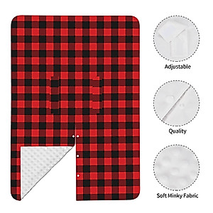 Black and Red Buffalo Check Plaid Christmas Baby Car Seat Canopy Cover Multi Use Nursing Cover for Newborn Car Seat Canopy Mom Nursing Breastfeeding Covers Newborn Shower Gift