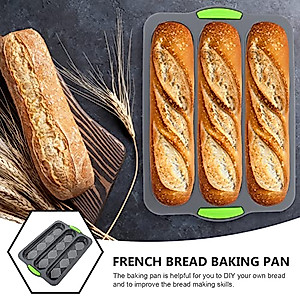 HEMOTON Bread Loaf Baking Pan s Silicone Molds Silicone Baking Pan French Bread Baking Pan Silicone Bread Loaf Pan Nonstick Baking Pan for Kitchen Silicon Molds Hamburger Bun