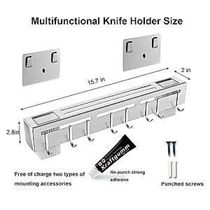 Generic Knife Holder, Stainless Steel Knife Holder, Suitable for families, hotels, restaurants, offices, White