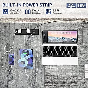 Aheaplus L Shaped Desk with Power Outlet, Standing Home Office Desk with Lift Top and File Drawer, 63'' Corner Computer Desk with Monitor Stand&Printer Shelves, Gaming Desk with Led Lights, White Oak
