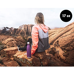 MIRA 17 oz Insulated Water Bottle - Stainless Steel Cola Shape Thermos - Double Wall Hot & Cold Flask (24Hr Cold/12Hr Hot) - Iris