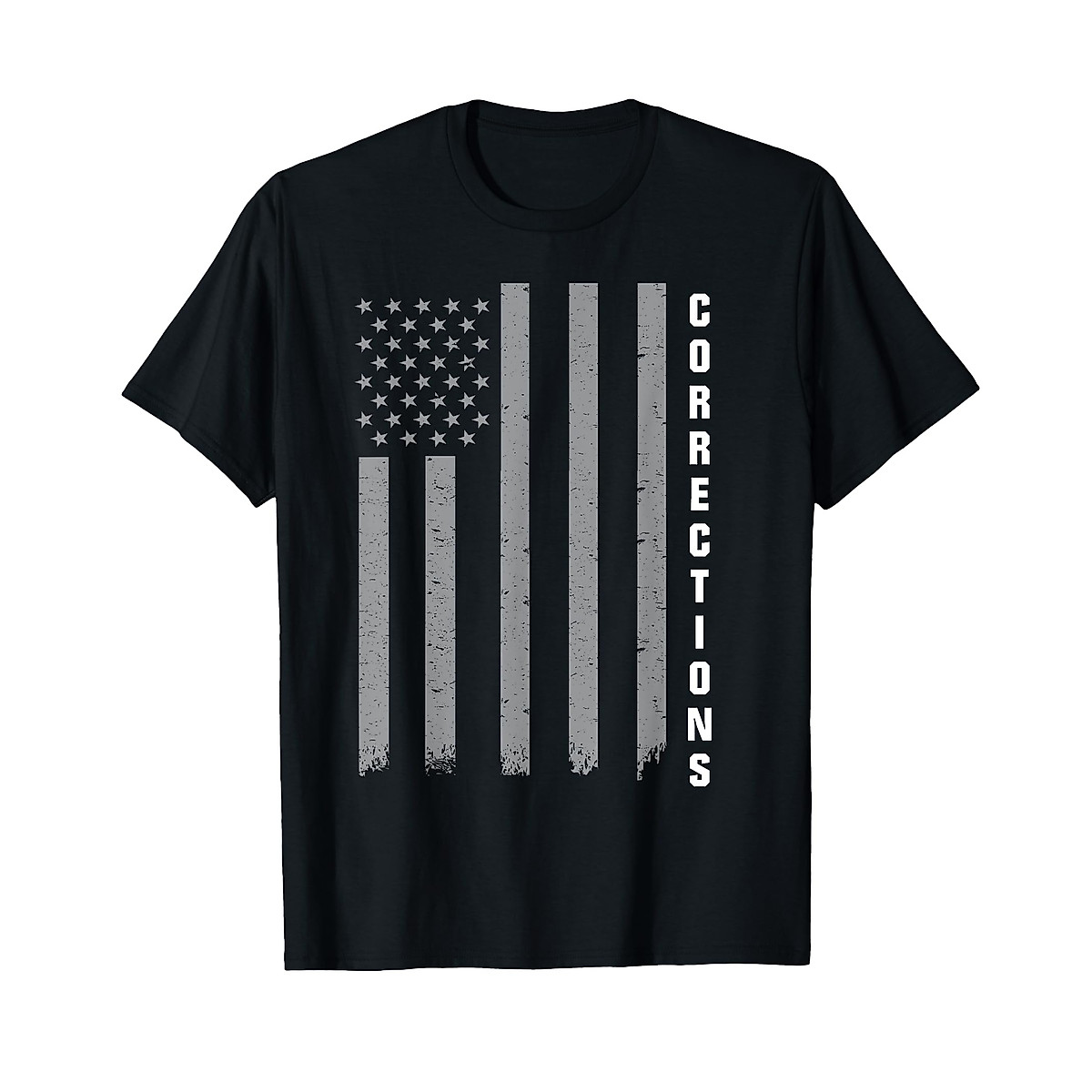 American flag Thin Silver Line Correction officer T-Shirt
