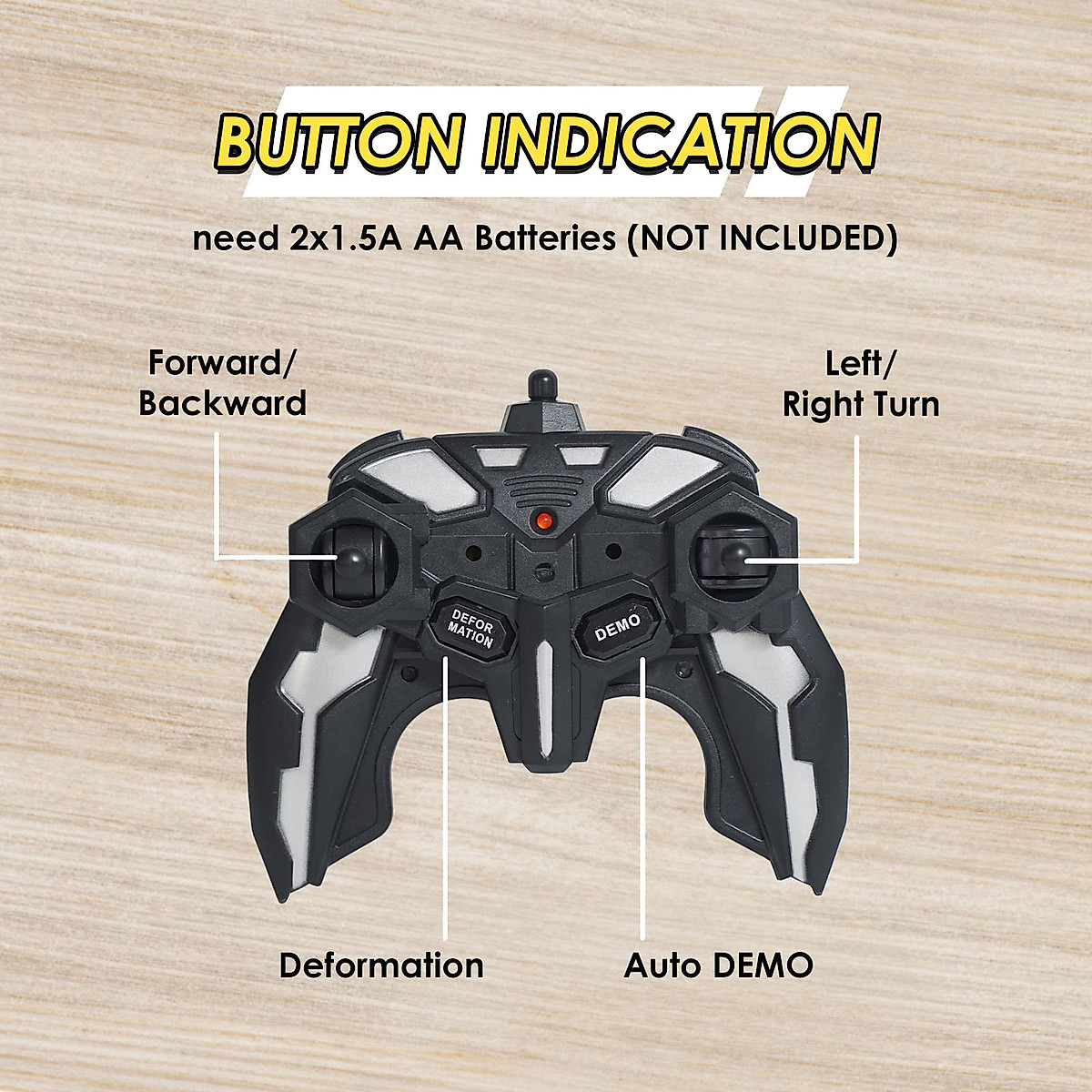 ACED Kids Toys - 1:12 Scale Hand Gesture Deformation and Remote Control Transformation Robot RC Car Toy with Light and Music - Birthday Gift for Youth, Boys and Girls (Red)