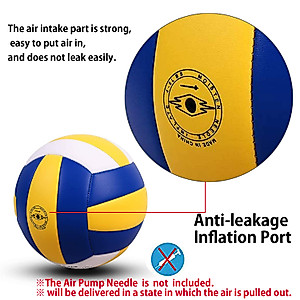 EVZOM Super Soft Volleyball Beach Volleyball Official Size 5 for Outdoor/Indoor/Pool/Gym/Training Premium Volleyball Equipment（Blue）