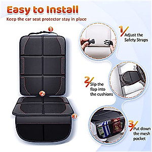 Gimars 2 Packs XL 5-Layer EPE Padding Car Seat Protector for Child Seat, Waterproof 600D Fabric with Nonslip Backing,Storage Pockets SUV, Sedan, Truck, Leather Seats