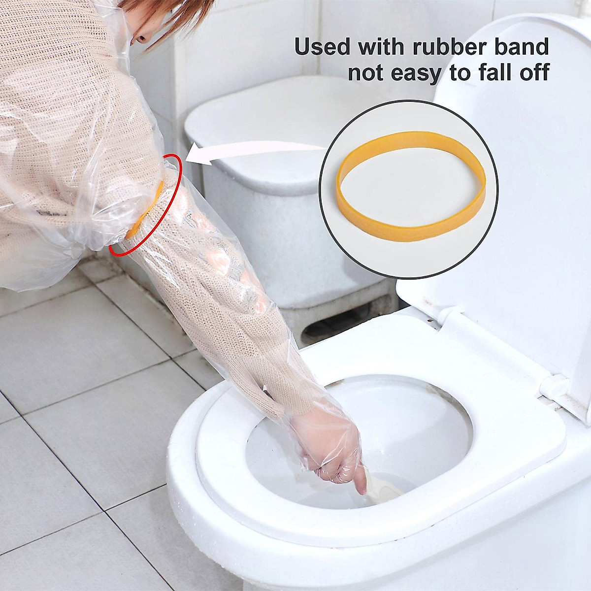 Meiweistar Long Disposable Gloves, Field Dressing Gloves, Extra Long Full Arm Shoulder Length For Veterinarians Arm Protection And Cleaning, Soft Plastic Film Long Sleeve Gloves, 39 Inch 50 Pcs.