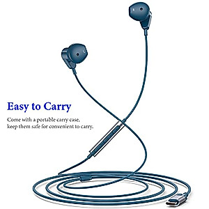 USB C Headphones for iPad 2022,USB Type C Earphones HiFi Stereo USB C Wired Earbuds with Mic Volume Control for Samsung S23+ Ultra S22 S21 S20 A53 A54 Z Flip5/4 Fold5/4,Pixel 7 6 6a 5 4,OnePlus 11