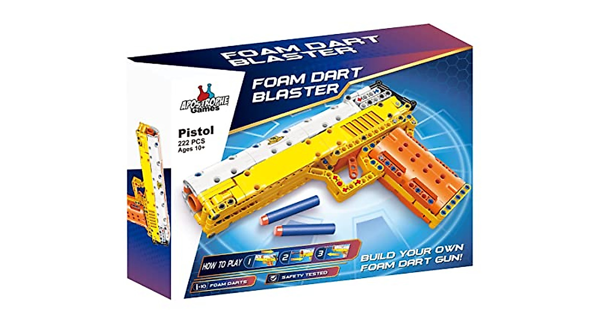 Build & Shoot Foam Dart Blaster Set - 222 Pieces for Kids 10+